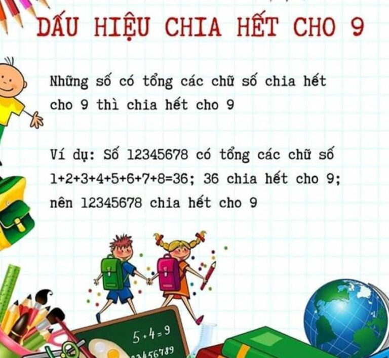Dấu hiệu chia hết cho 9 và cách kiểm tra số chia hết hiệu quả